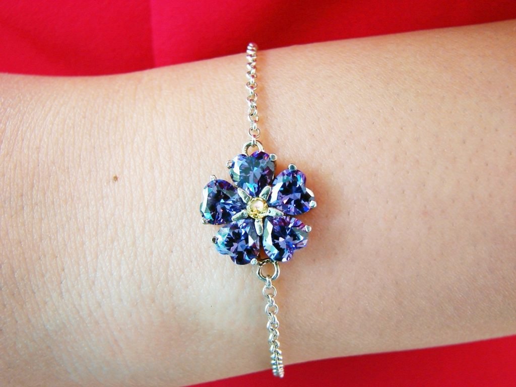 Bracelet Forget me Not Flower Sterling Silver 925, Anmoruk - SunnyArmenia